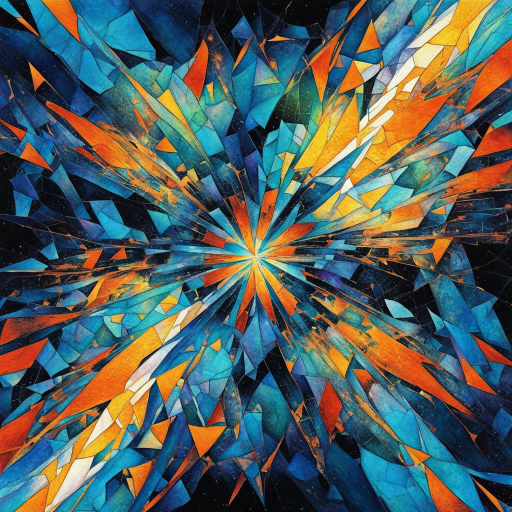 Fractured Dimensions: A Stunning AI Art Exploration of Space and Light