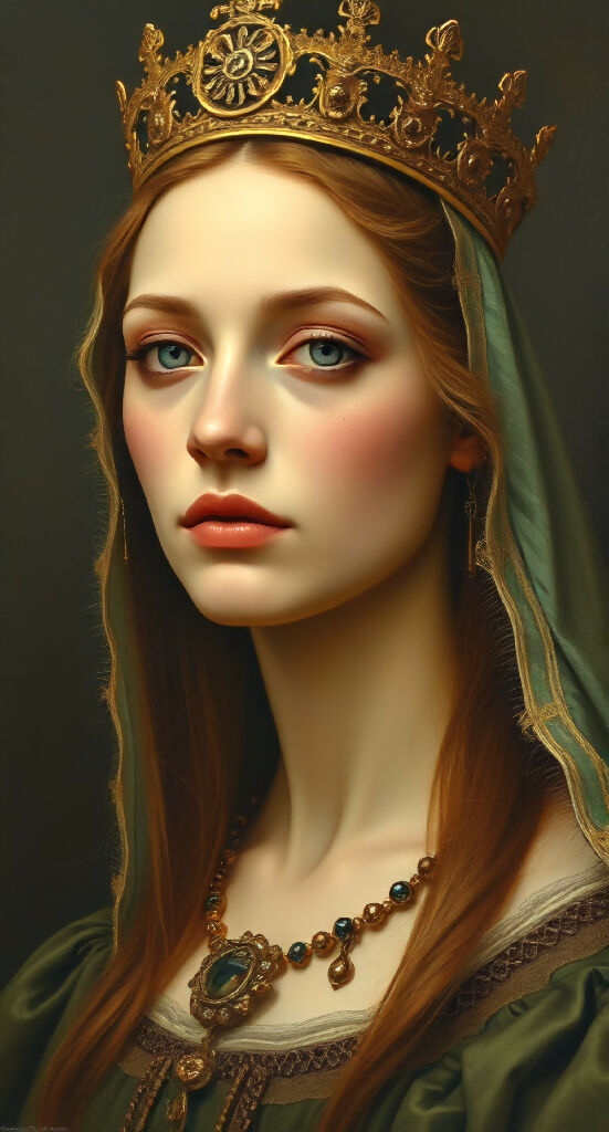 Portrait Art - An Elegant English Queen | Regal Beauty, Royal Charm...