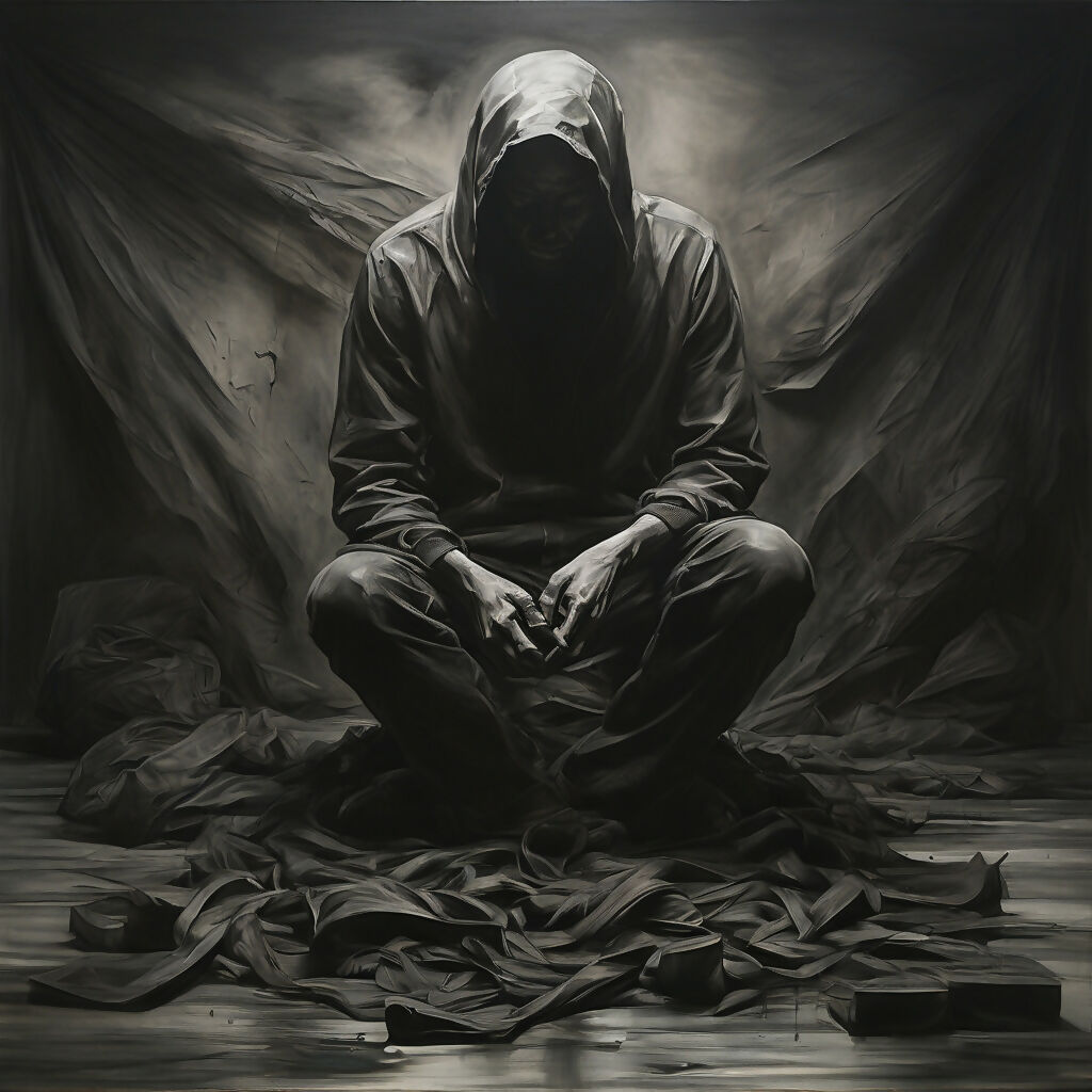 Sadness Darkness Thinking Art Wall Painting Home Decor Stunning Gor...