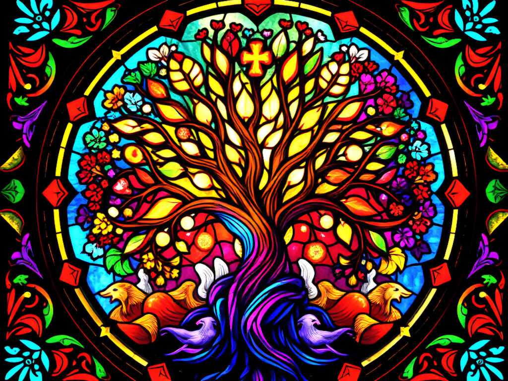 Stained Glass Art - Tree of Life | Vibrant Symbol of Growth, Renewa...