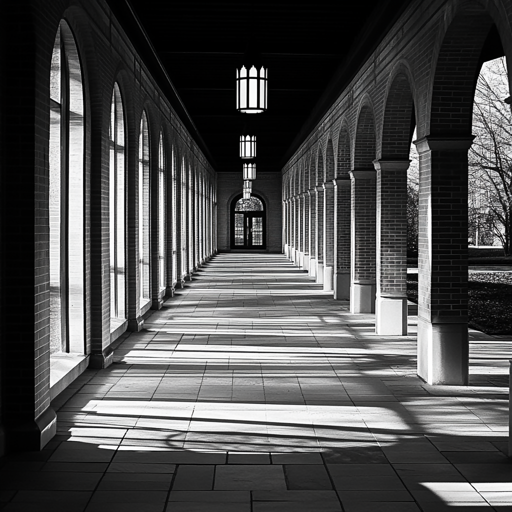 Modern,roman,monastery,hallway,church,iglesia,monasterio,pasillo,en...