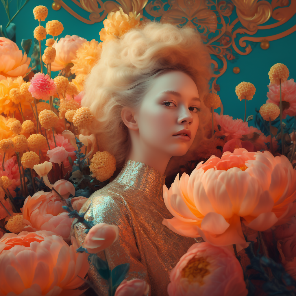 Floral Armor – Ornamental Floral AI Art