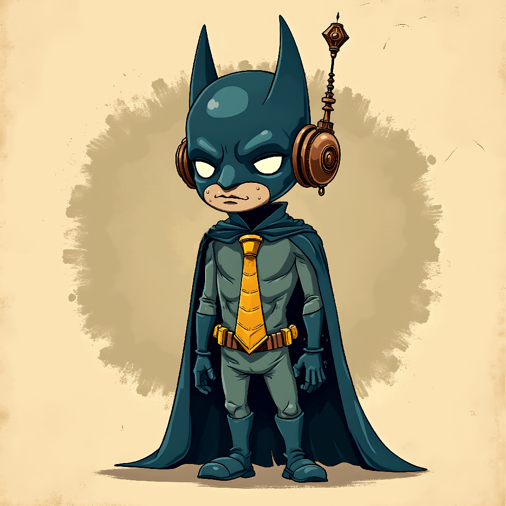 Chibi Steampunk Knight Art | Retro Hero Illustration | Unique AI Print