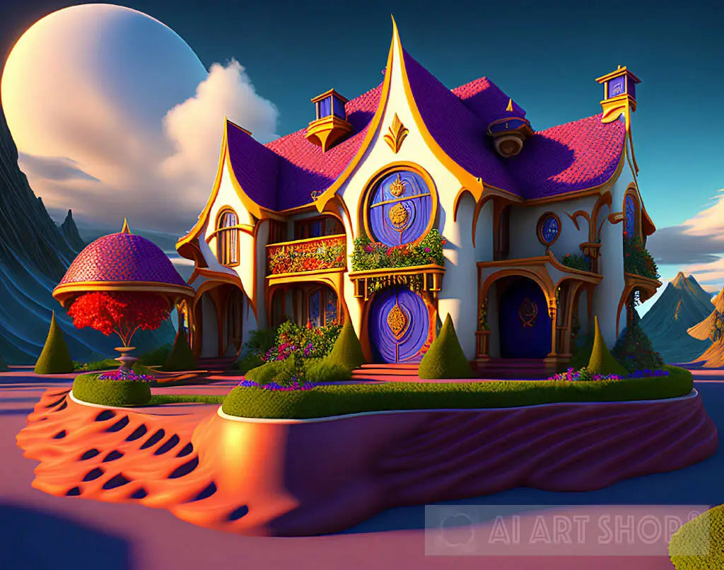 3. Fantasy Dwarf House - AI-generated Art