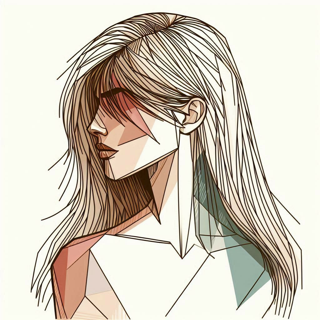 Abstract Geometric Portrait | Contemporary Art of a Woman