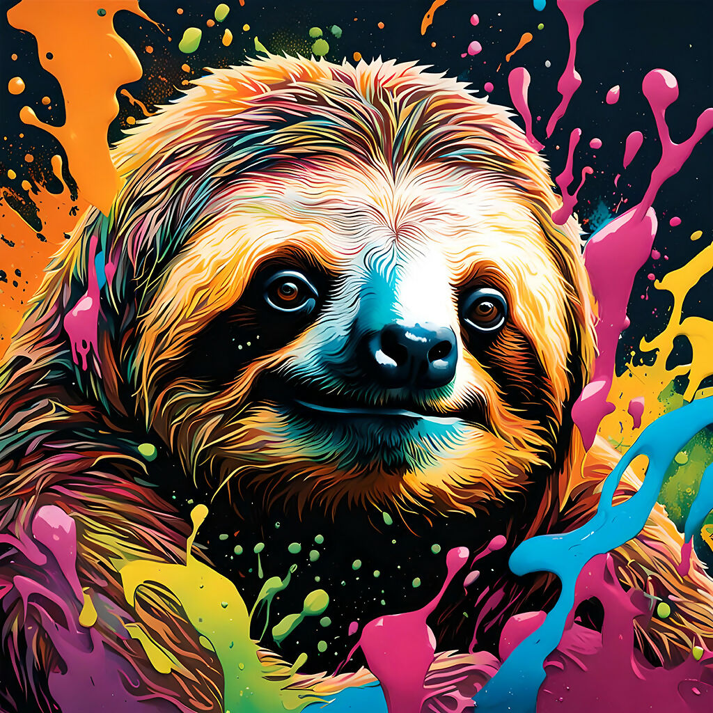 A fun, colorful and cute sloth illustration that's sure to put ...