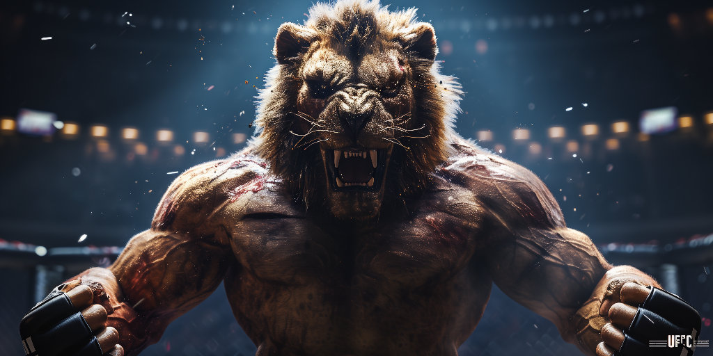 the ultimate UFC fighter with this detailed and realistic lion warr...