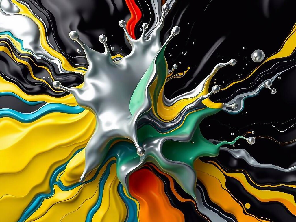 Colorful Dynamic Paint Splashes No. 2