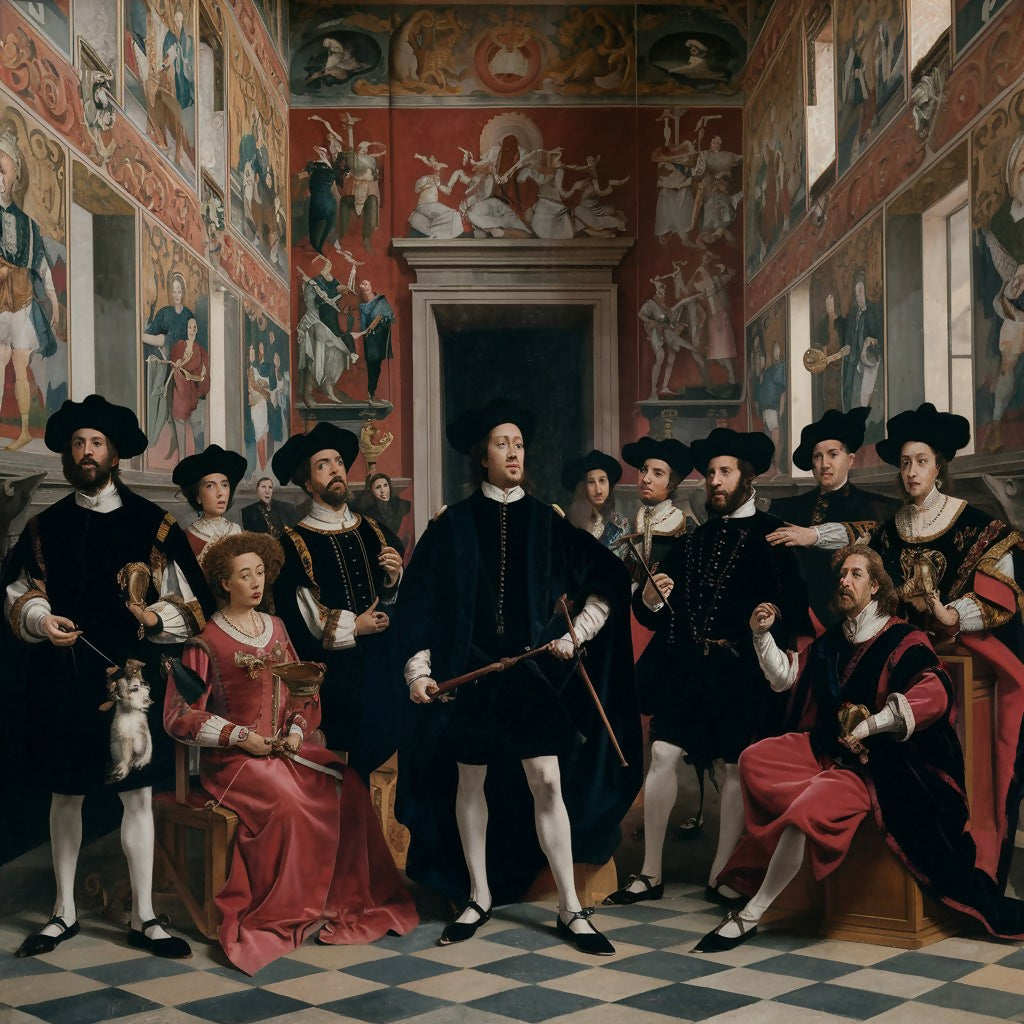 Renaissance Courtroom Drama - AI-Generated Historical Painting