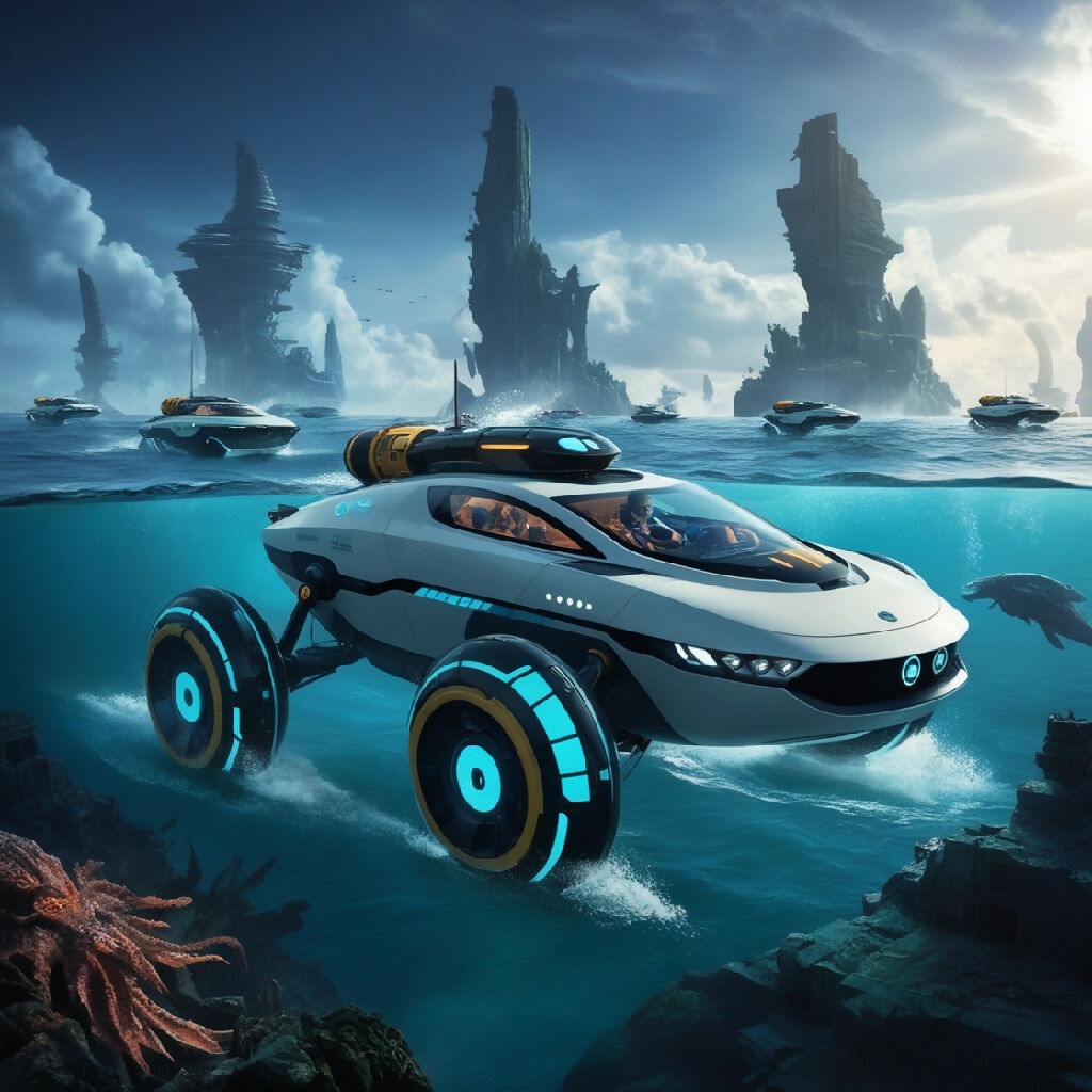 Sci-Fi Water Vehicle, AI Technology, Floating Cities, Underwater Ex...