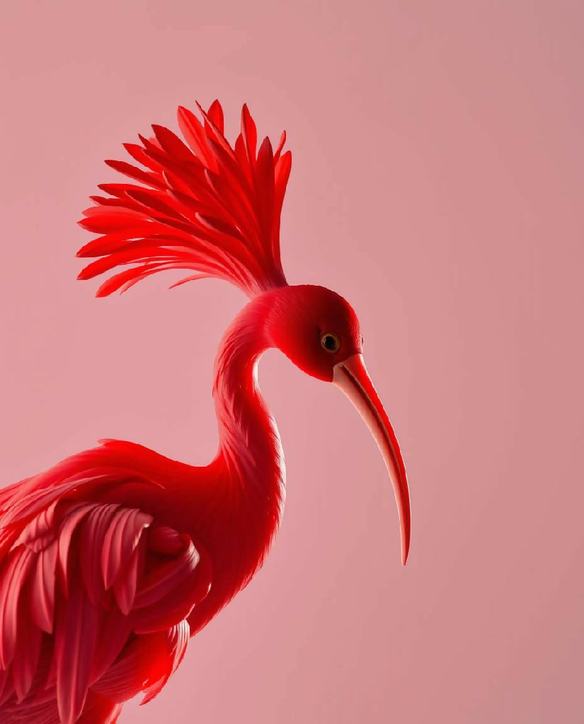 Scarlet Ibis Made of Flower Leaf – A Harmony of Nature and Imagination