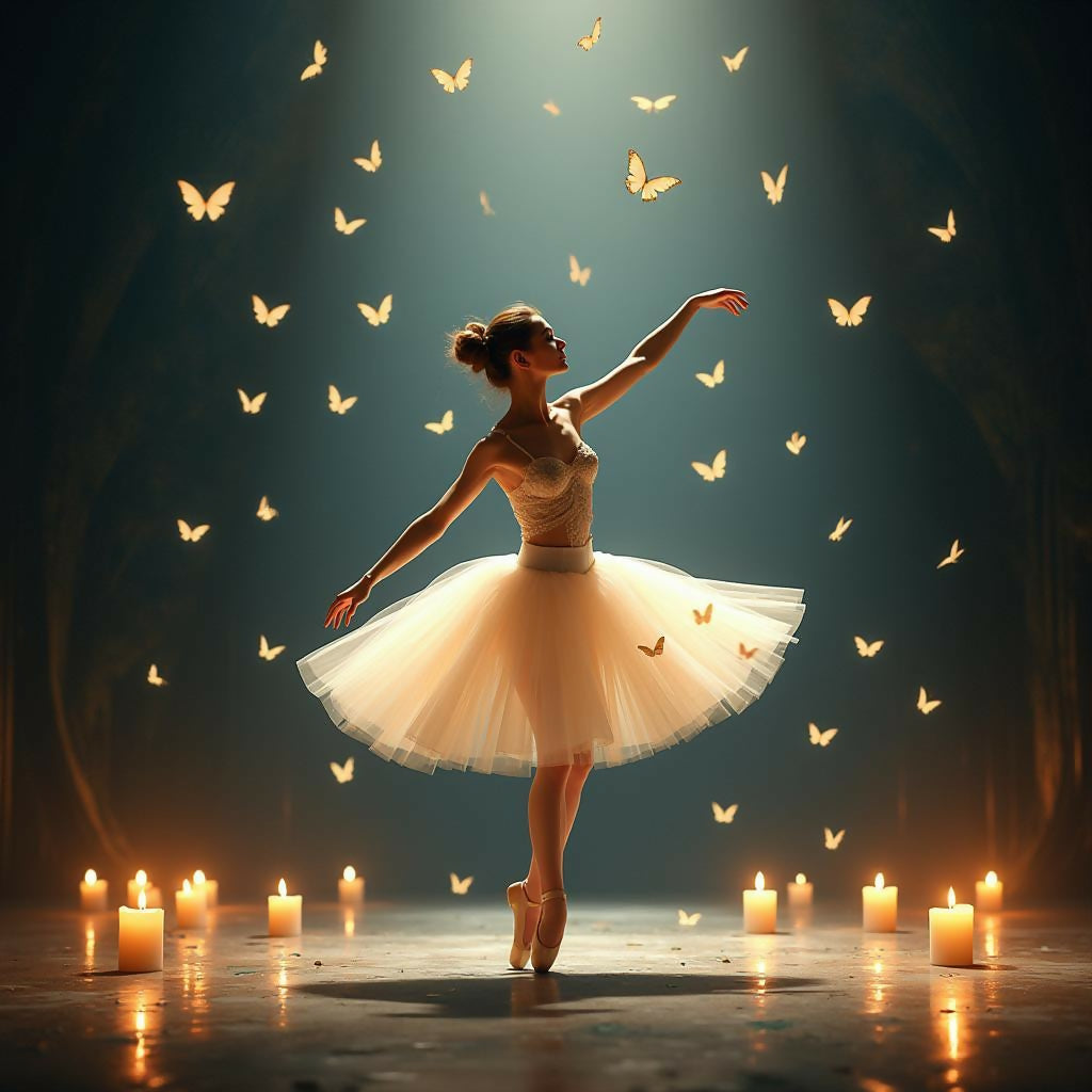Enchanted Ballerina Art Print - Graceful and Magical Dance Artwork