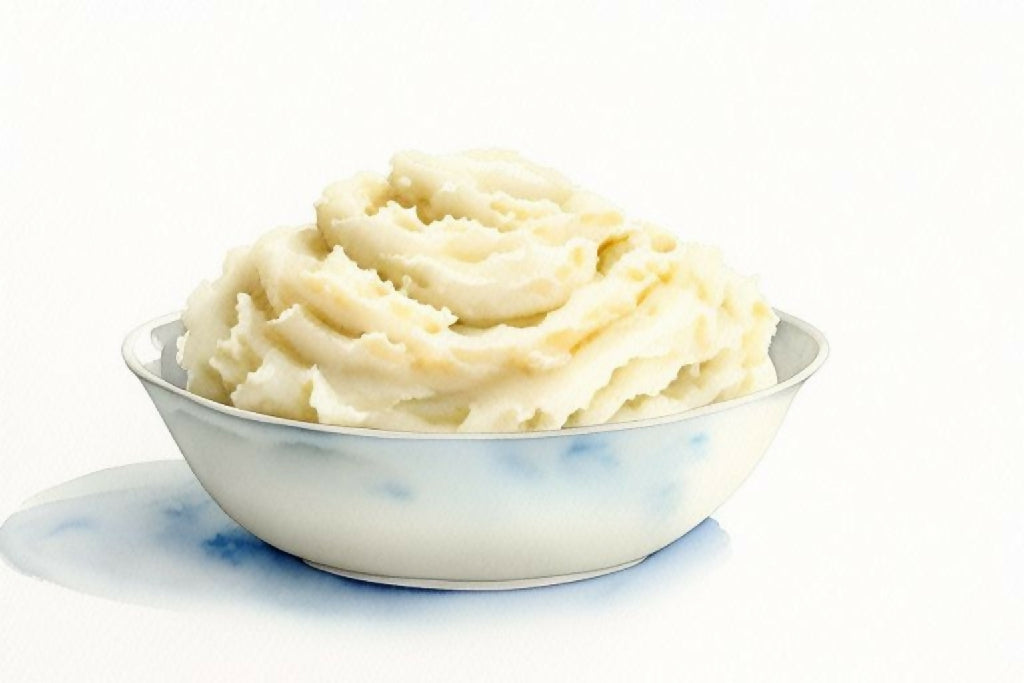 Watercolor Drawing of Mashed Potatoes
