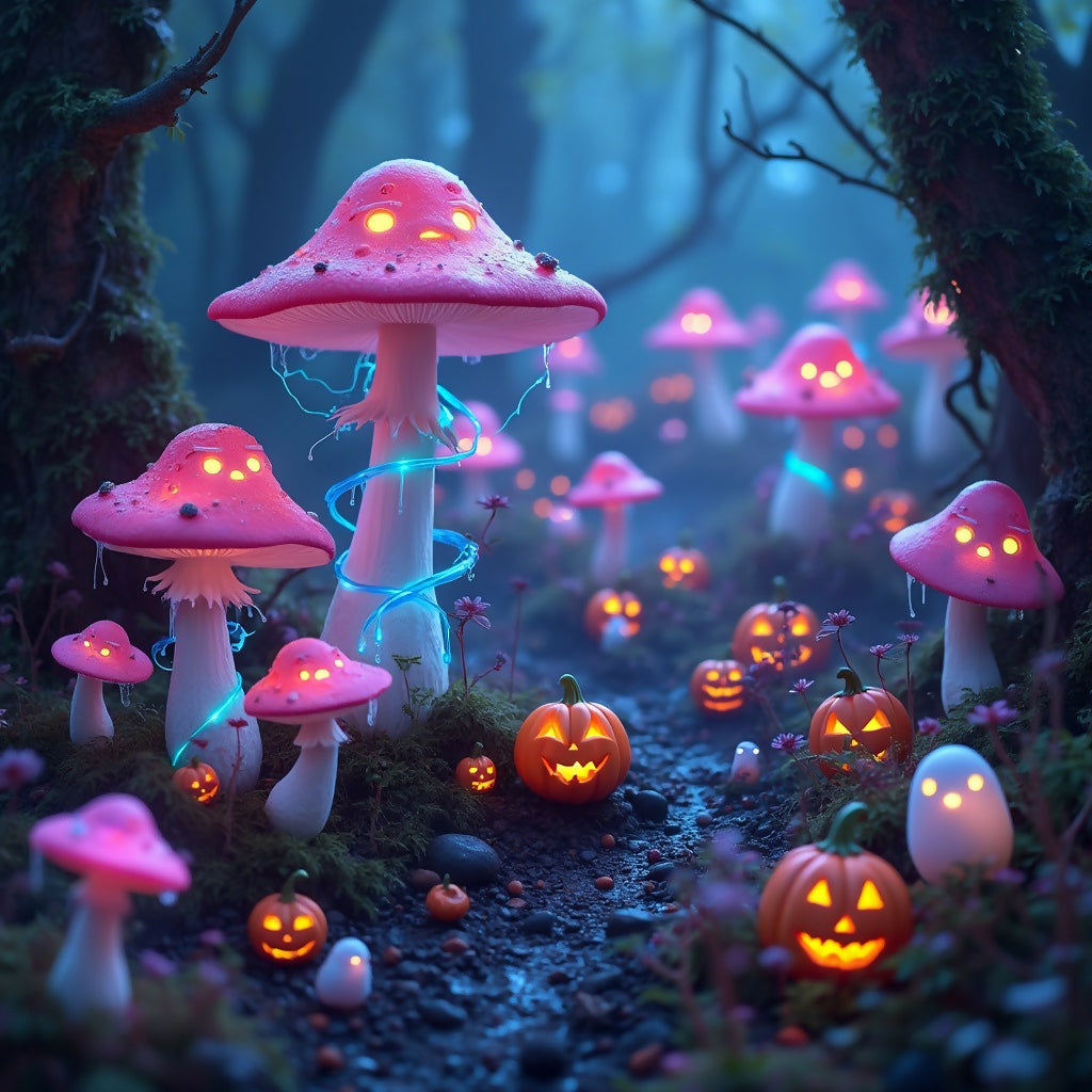 Halloween Mushrooms art