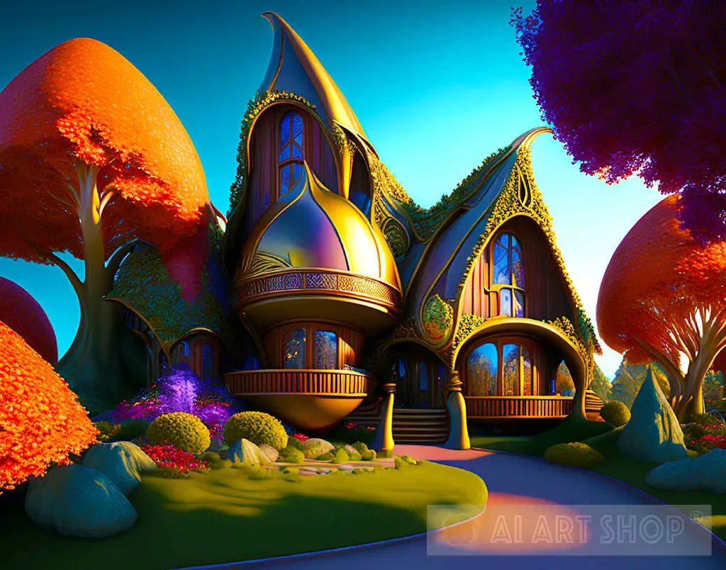 6. Fantasy Dwarf House - AI-generated Art
