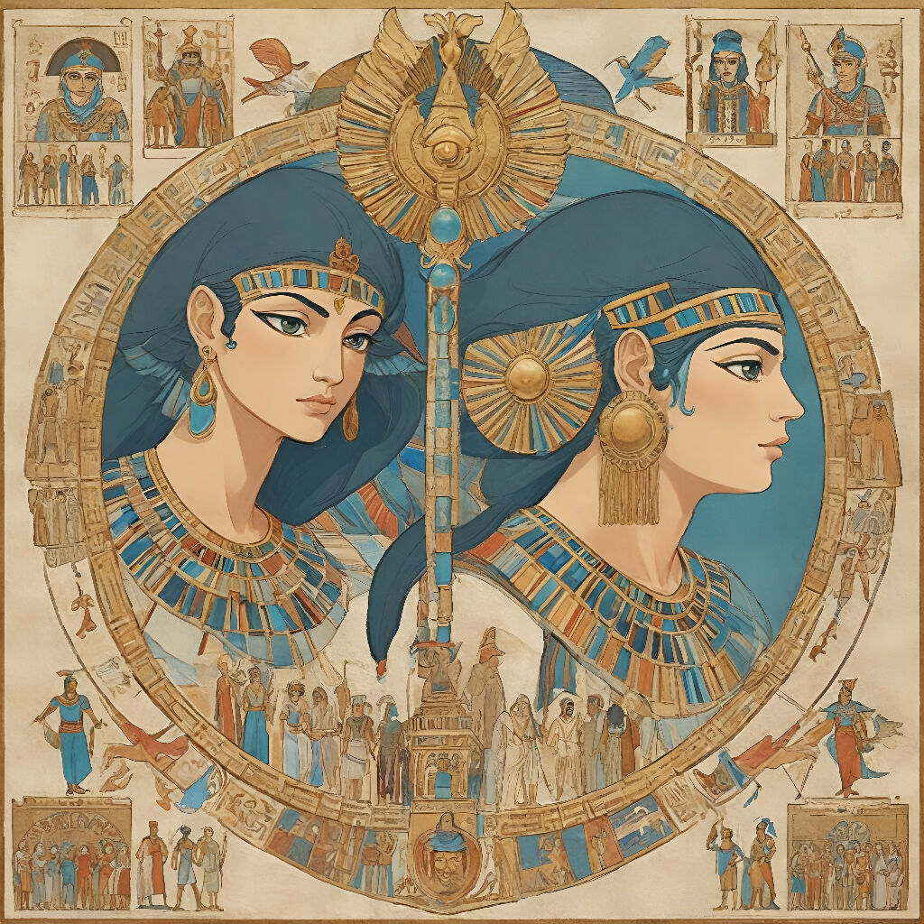 Ancient Egyptian Queens Art Print | Regal Historical Illustration