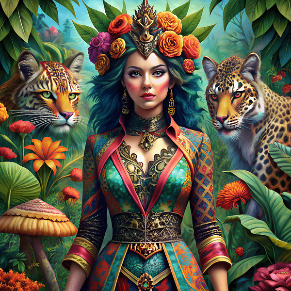 queen, woman, nature, forest, photo, Digital art.