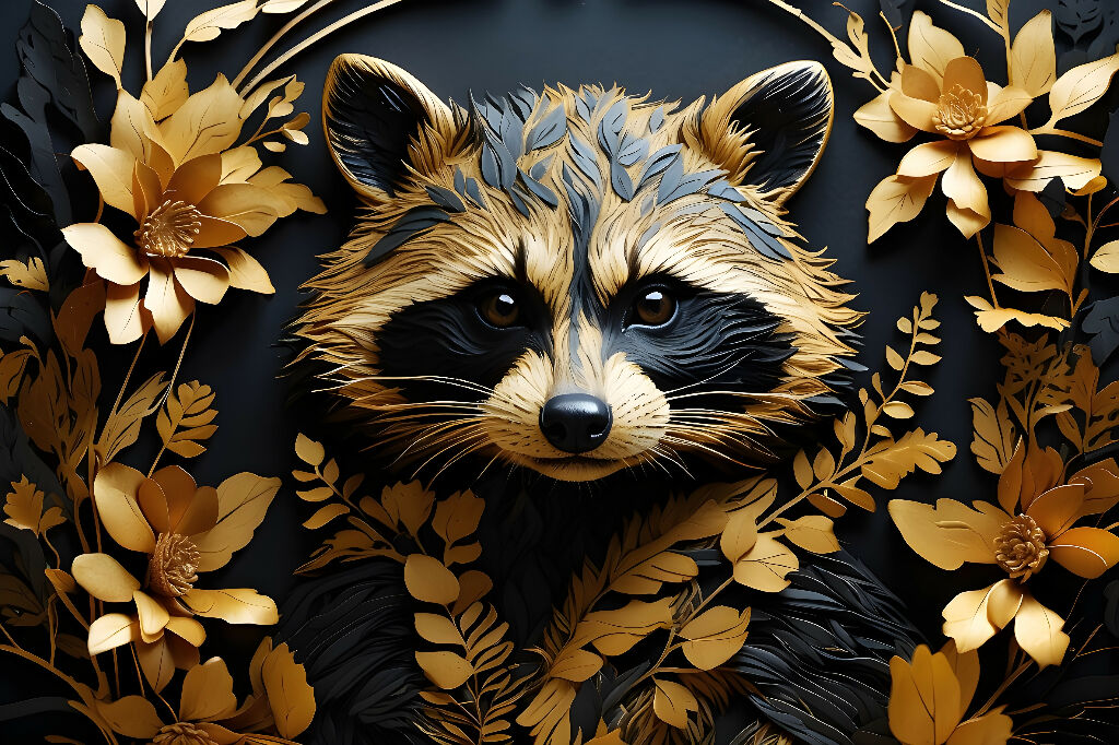 Golden Raccoon wall art