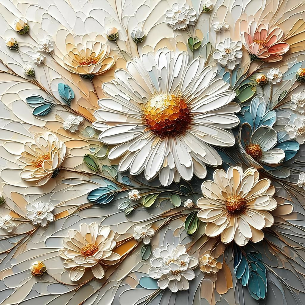 high relief flowers