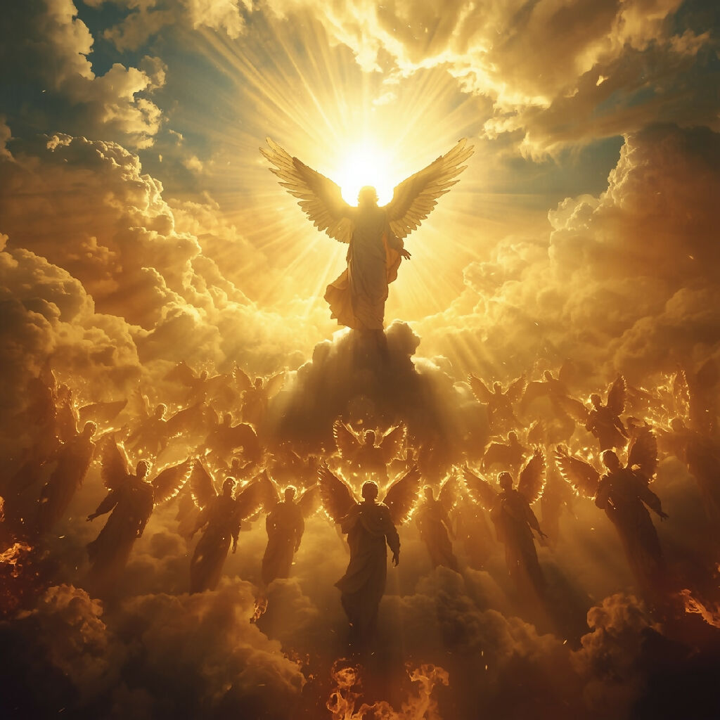 A majestic biblical scene of "The Rapture"