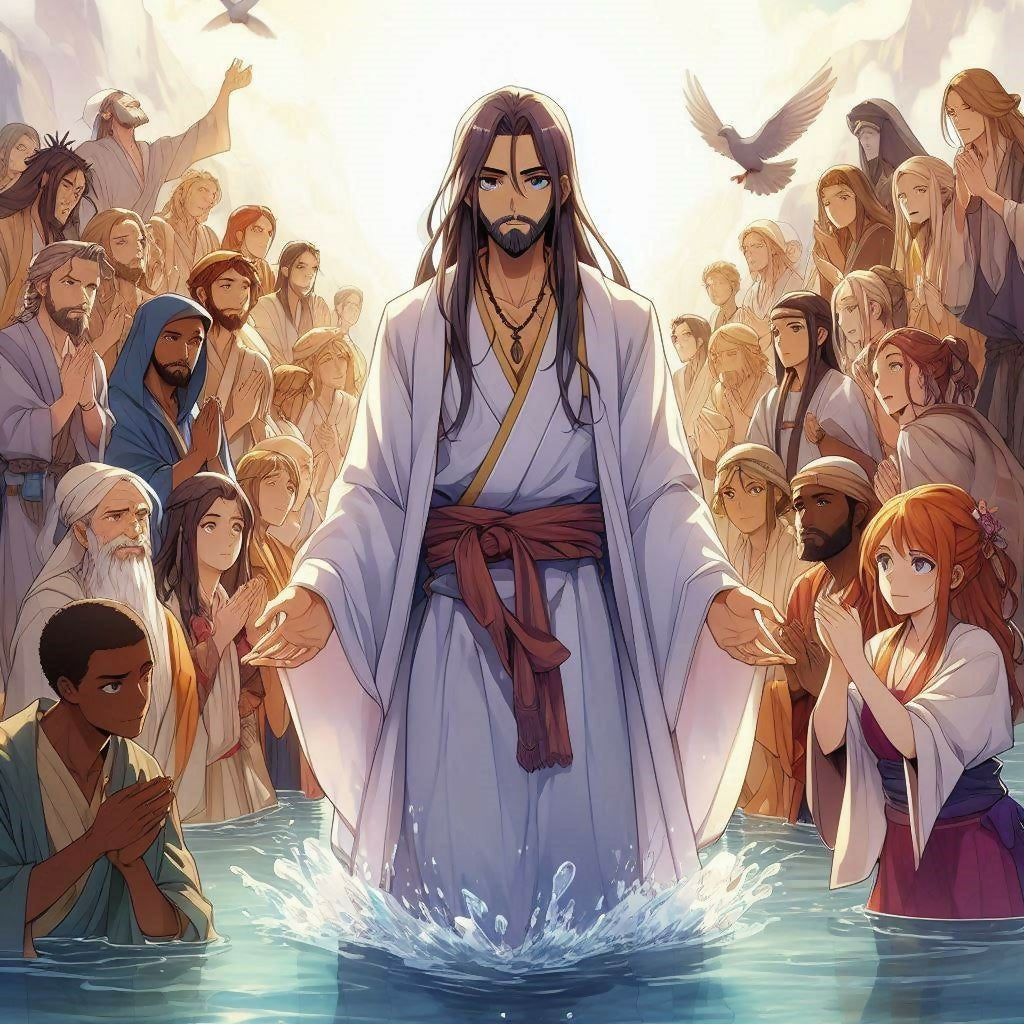 Anime Jesus Baptism