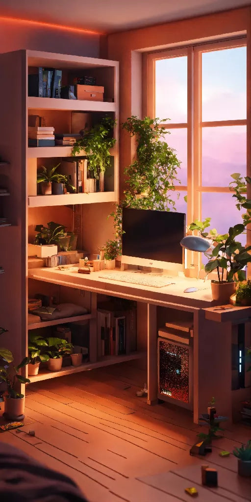 "Isometric Programmer's Retreat: A Cozy Coding Oasis"