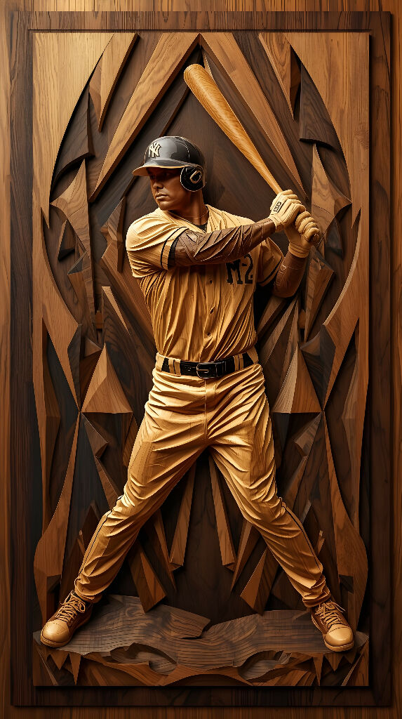 Wooden Baseball Player poster