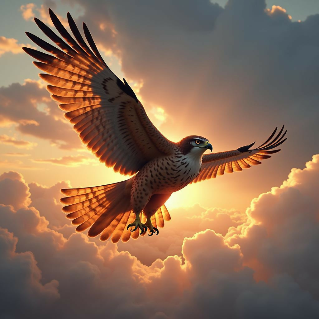 Fiery Falcon Art Print - Dynamic and Powerful Wildlife Artwork