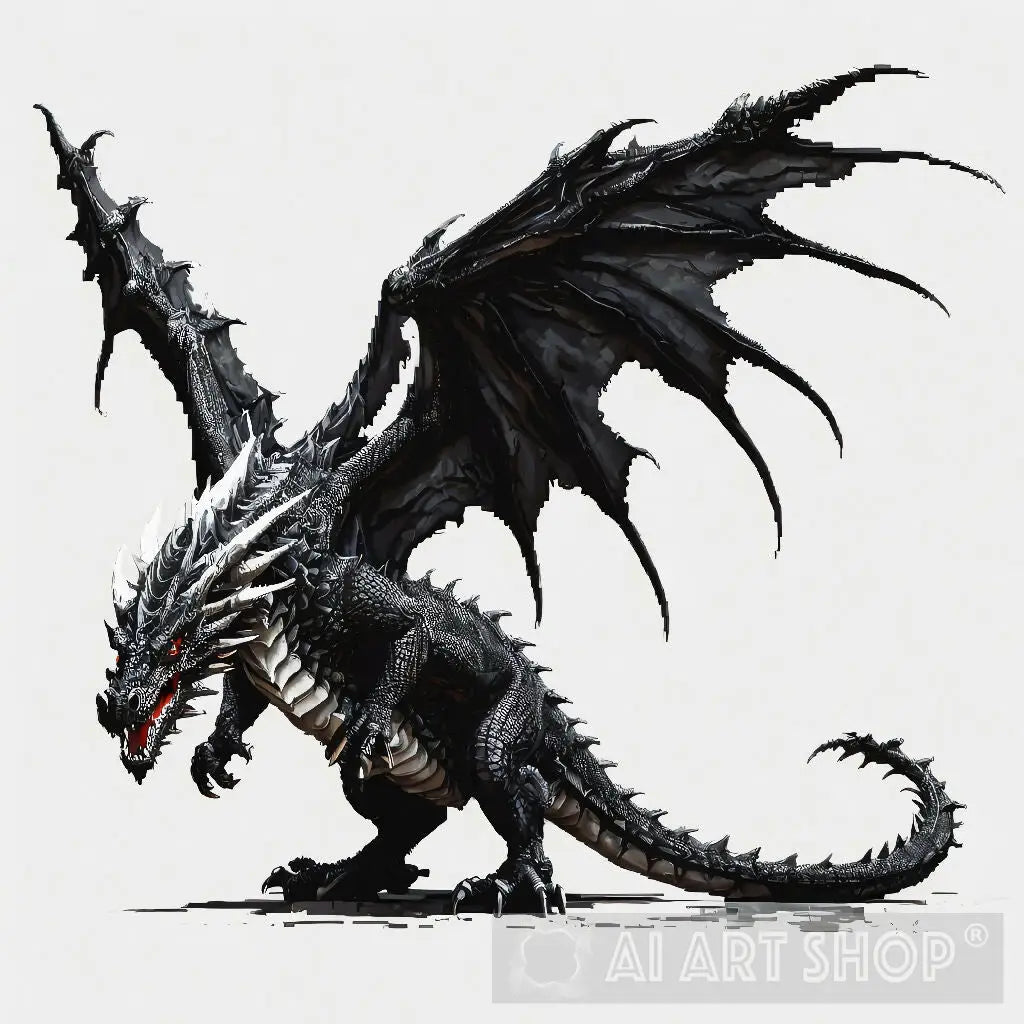 8-bit pixel dragon on a white background