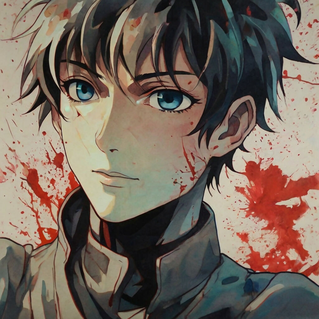 Anime Character with Intense Gaze