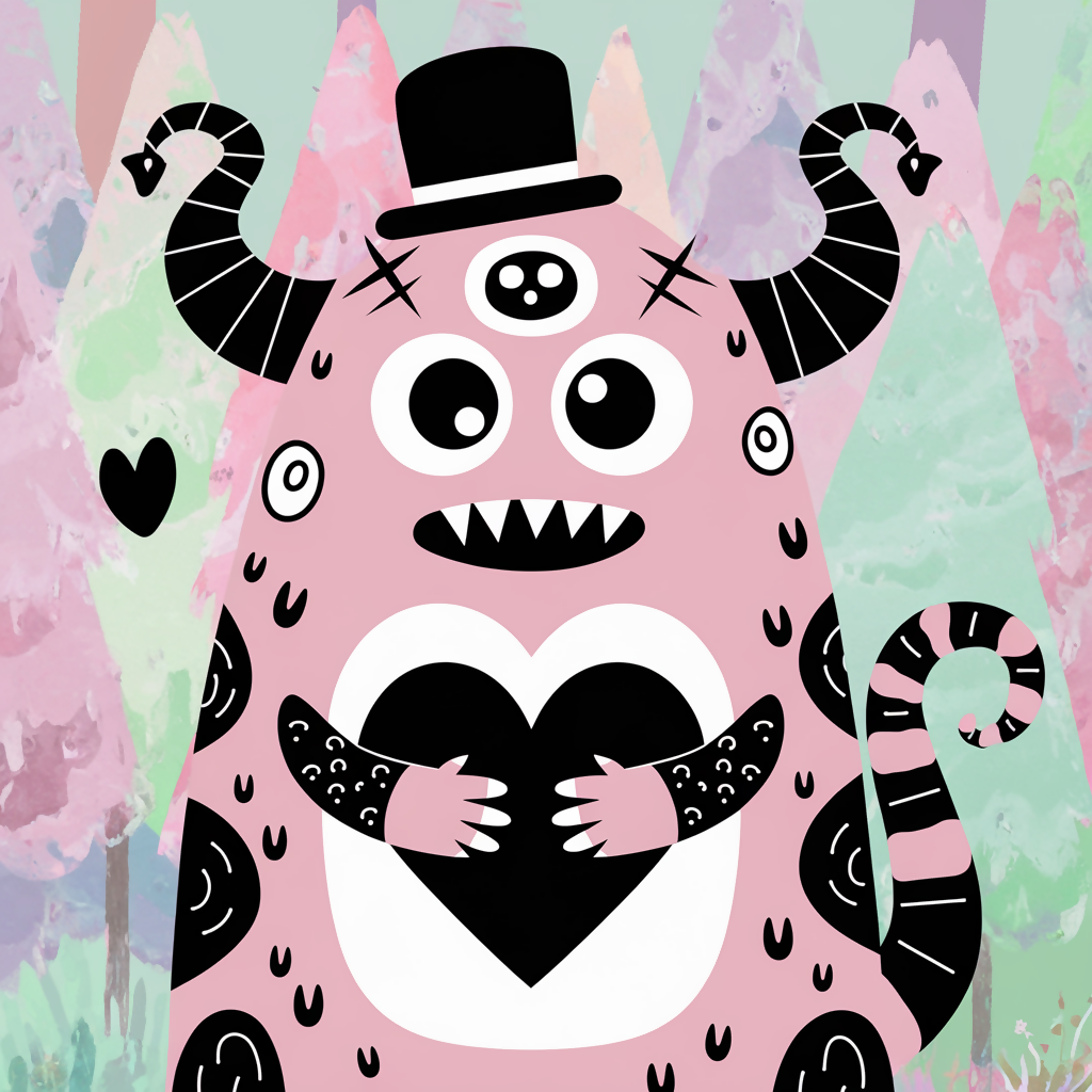 Happy Cute Monster art