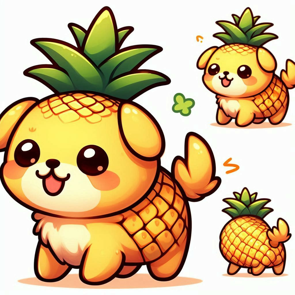 Pineapple dog, chibi