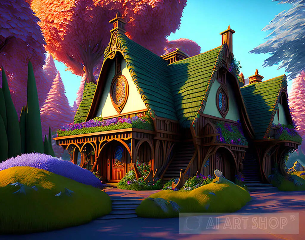 9. Fantasy Dwarf House - AI-generated Art