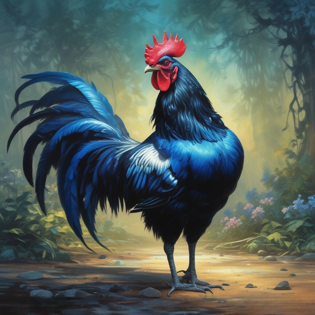 Blue rooster
