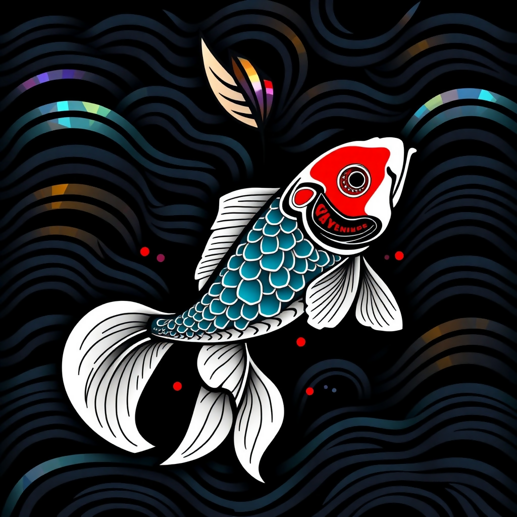 Whispers of Water: A Koi’s Radiant Journey