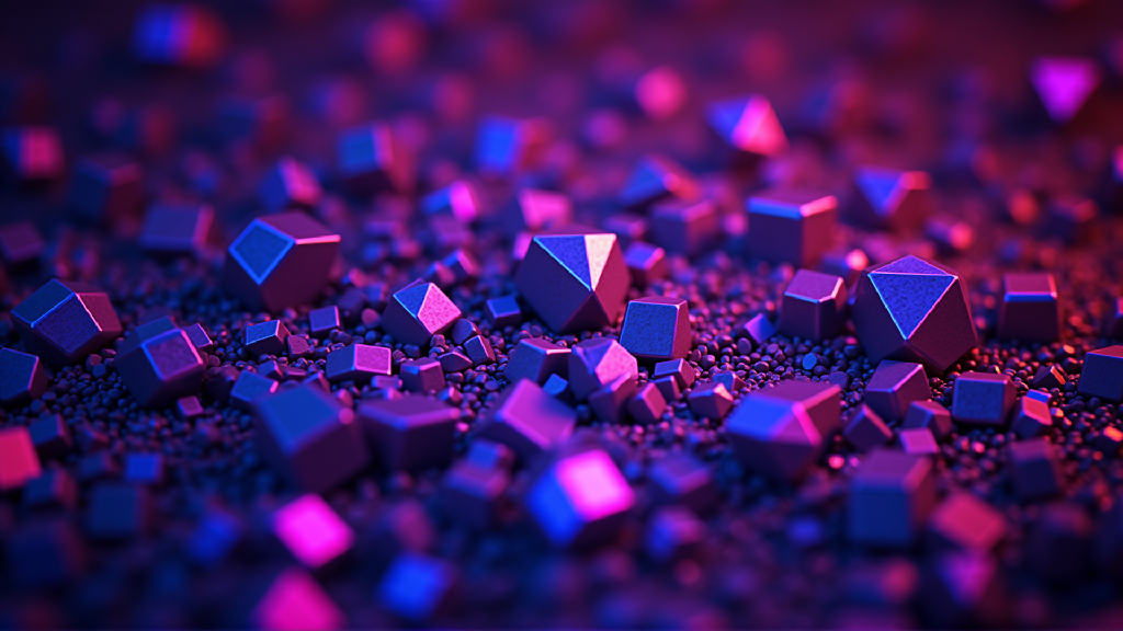 Psychedelic Neon UV Glowing Metallic Cubes