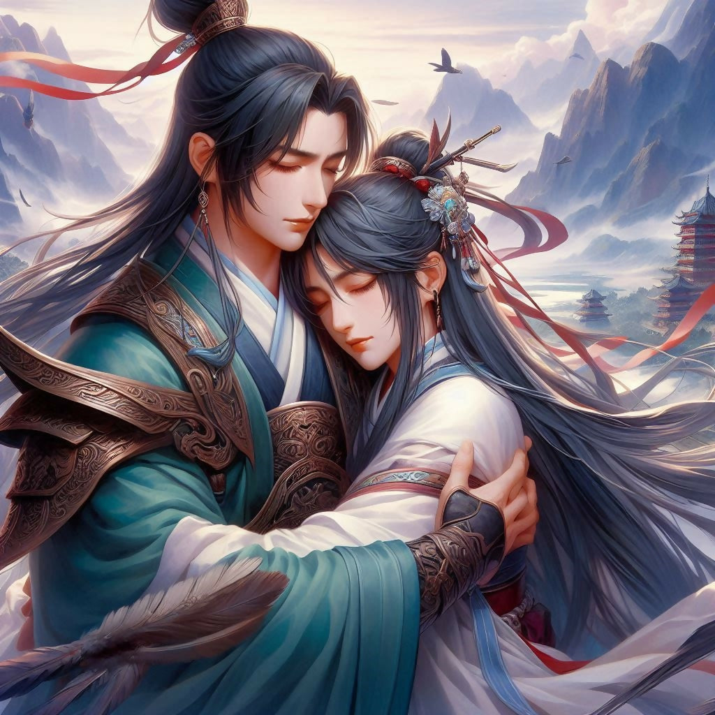 Guo Jing and Huang Rong Embrace