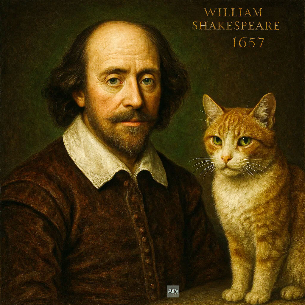 Shakespeare with Cat. by AiPg 2025