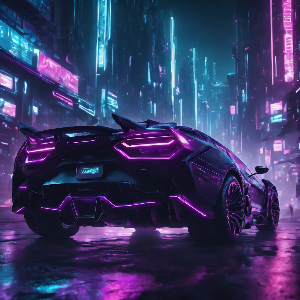 Neon Night Racer - Futuristic Digital Art Print | MoonStardust on G...