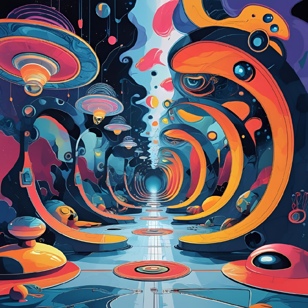 Cosmic Gateway: Retro-Futuristic Space Station Art