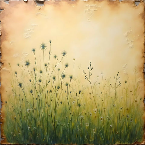Grass Field, Home Decor, Digital Art Grass, Green, Grass Painting