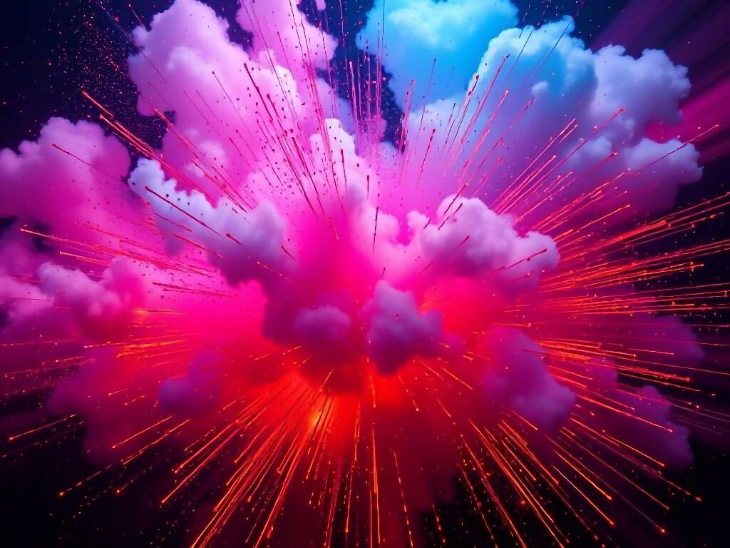 Colorful Dynamic Paint Splashes No. 9