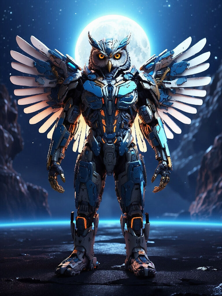 Owl in cyborg body #4