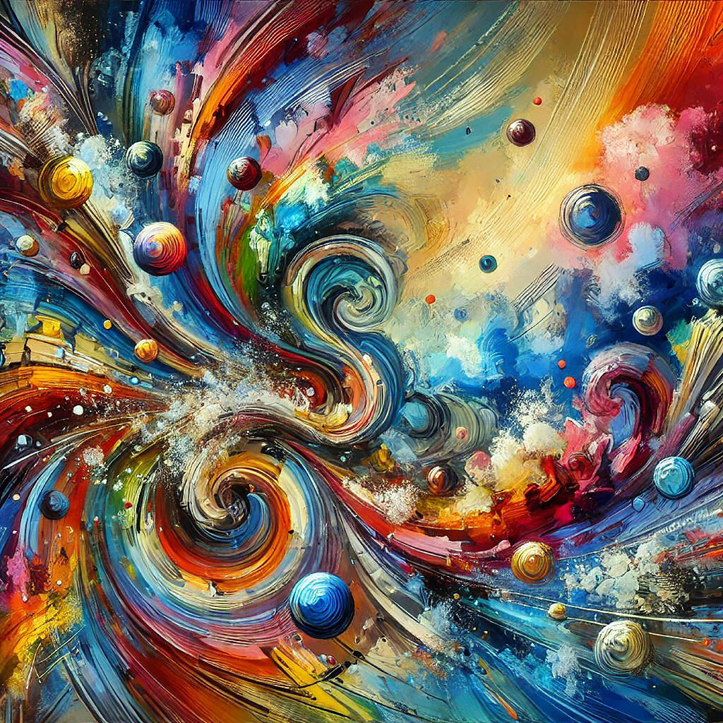 digital art, abstract, vibrant colors, abstract forms, shapes, line...