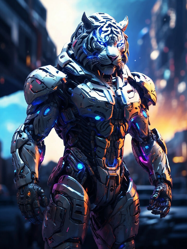 White tiger in cyborg body #4