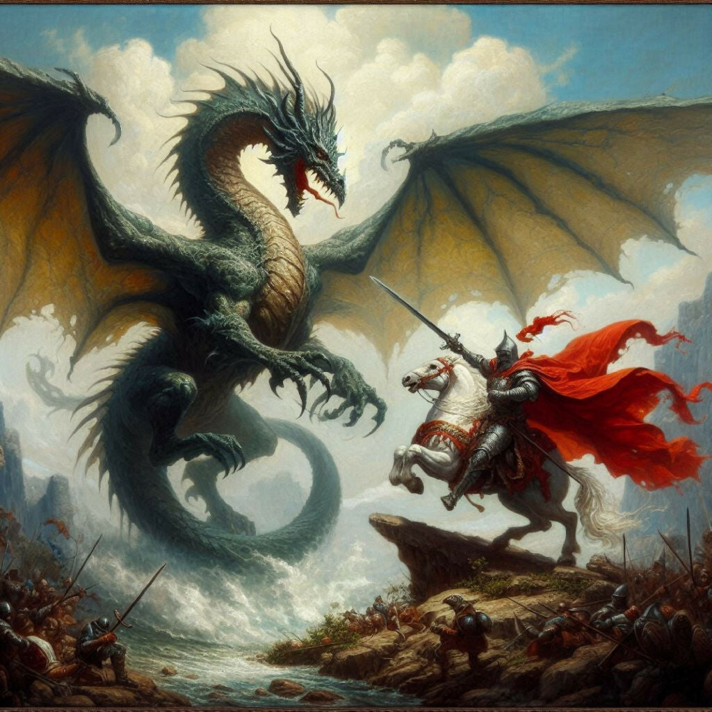 courage dragon oil painting