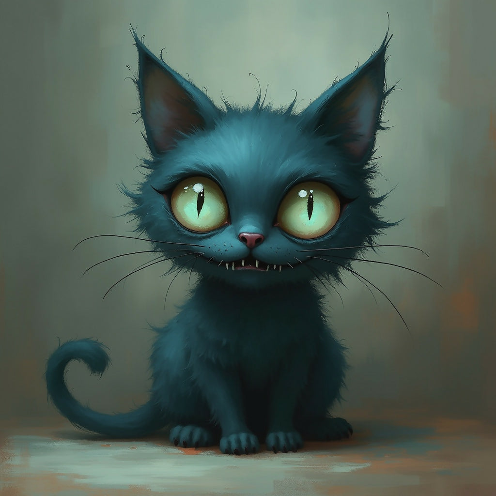 Creepy Cute Black Cat art