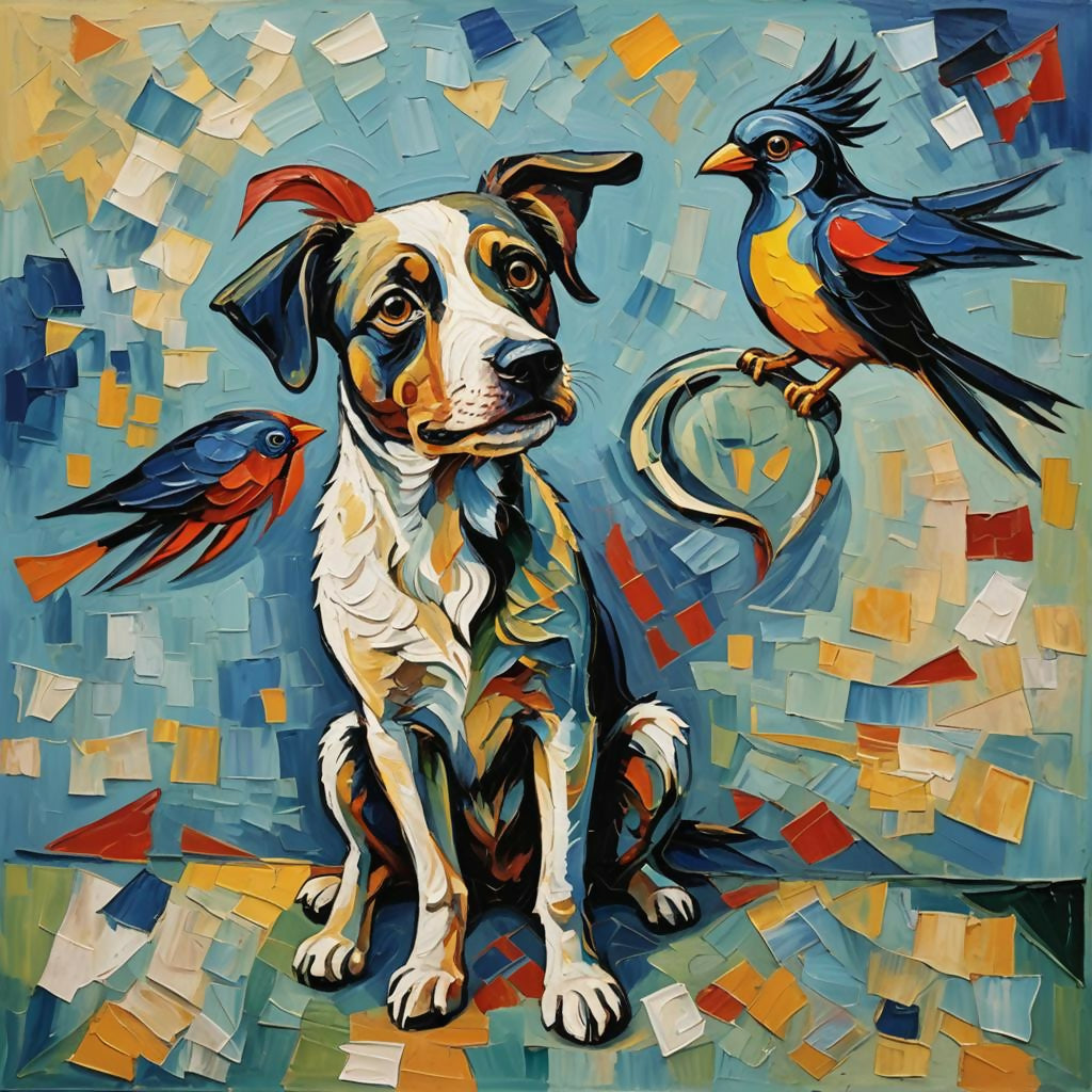 dog,birds,
