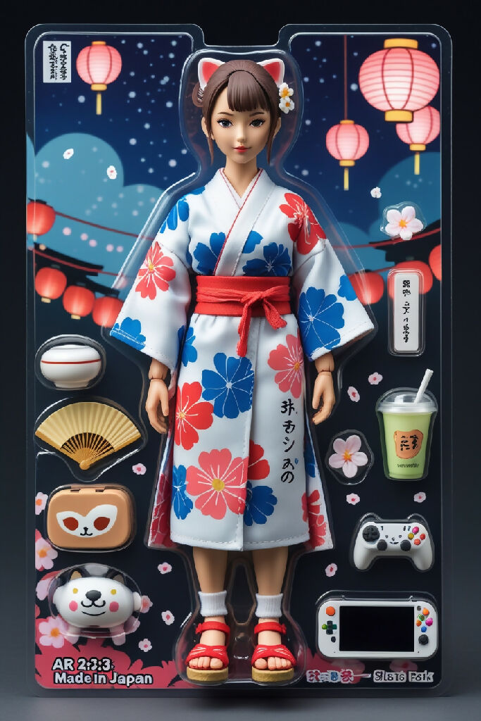A full-figure action figure of a Japanese woma