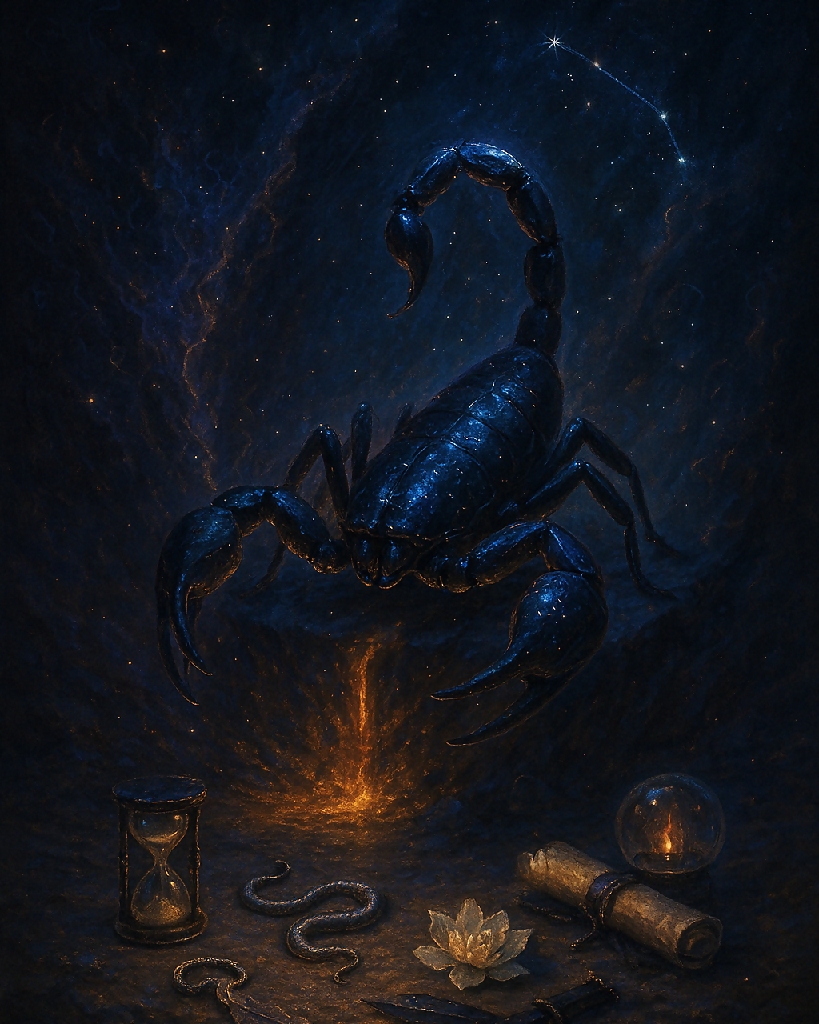 scorpio zodiac print celestial scorpion artwork cosmic transformation
